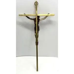 Wall Decor | Vintage Crucifix Brass Gold Toned Cross Silver Jesus ...